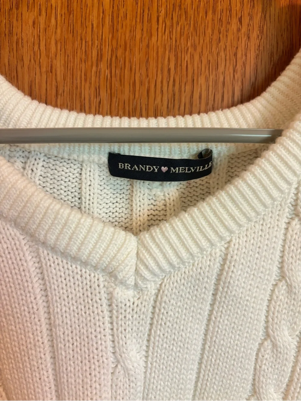 Brandy Melville | Sweaters | Brand New Brandy Melville Cream Cable Knit ...
